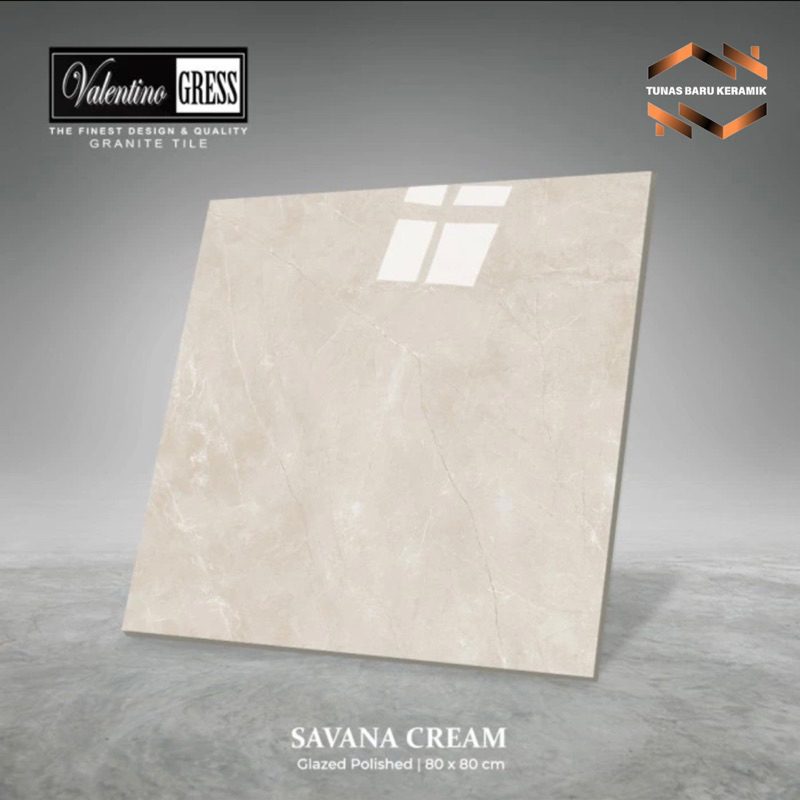 Jual Granit 80x80 Valentino Gress Savana Cream | Glazed Polished ...