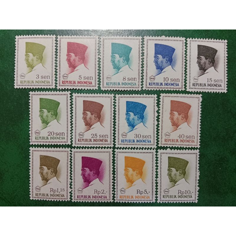 Jual Prangko Indonesia 13 Pcs Soekarno Tahun 1966 UN USED | Shopee ...