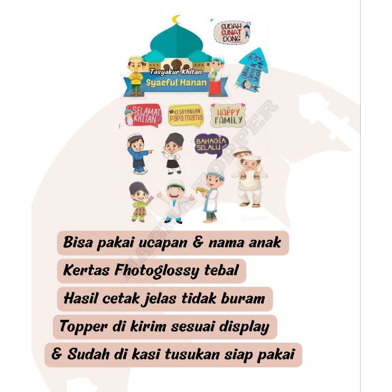 Jual Topper Khitanan custom nama | Shopee Indonesia