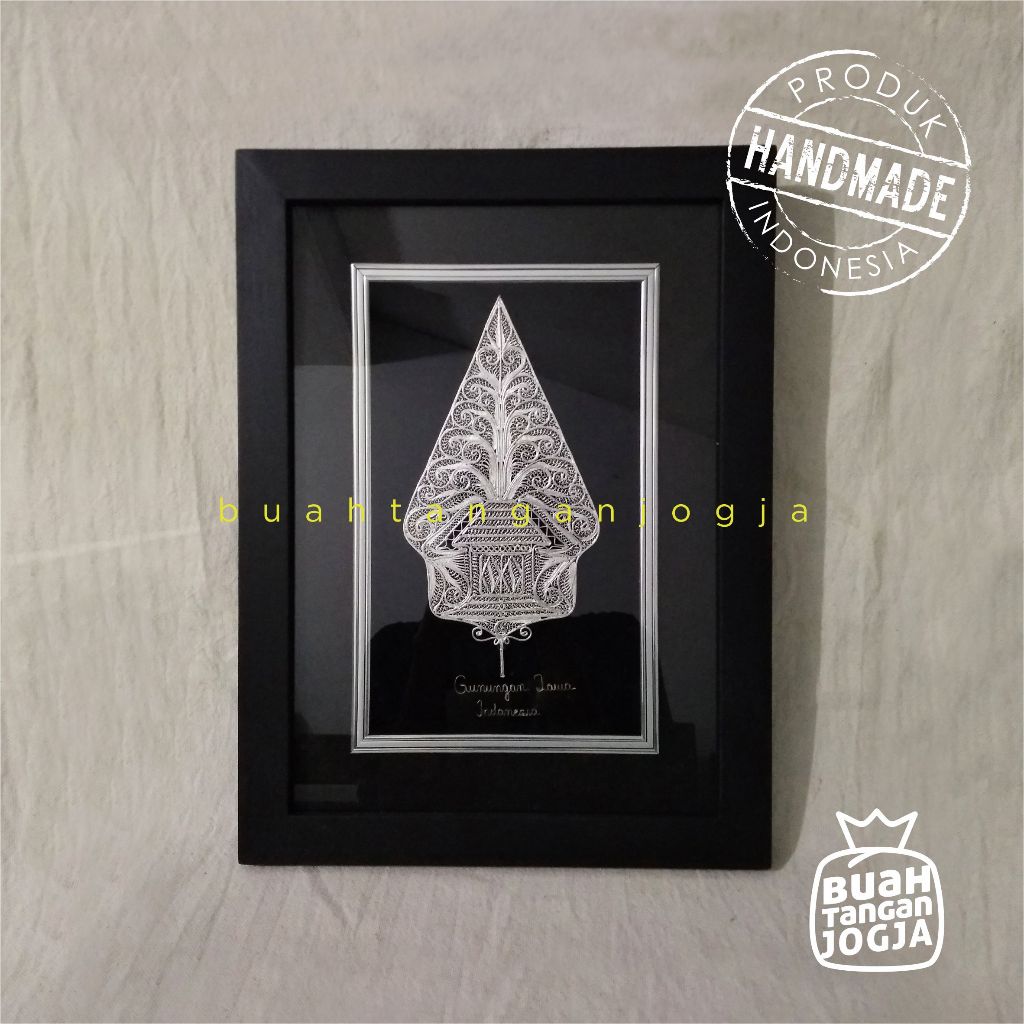 Jual Gunungan Jawa Lapis Perak + Label - Kerajinan Khas Kotagede Jogja - Frame 30x40 cm | Shopee ...