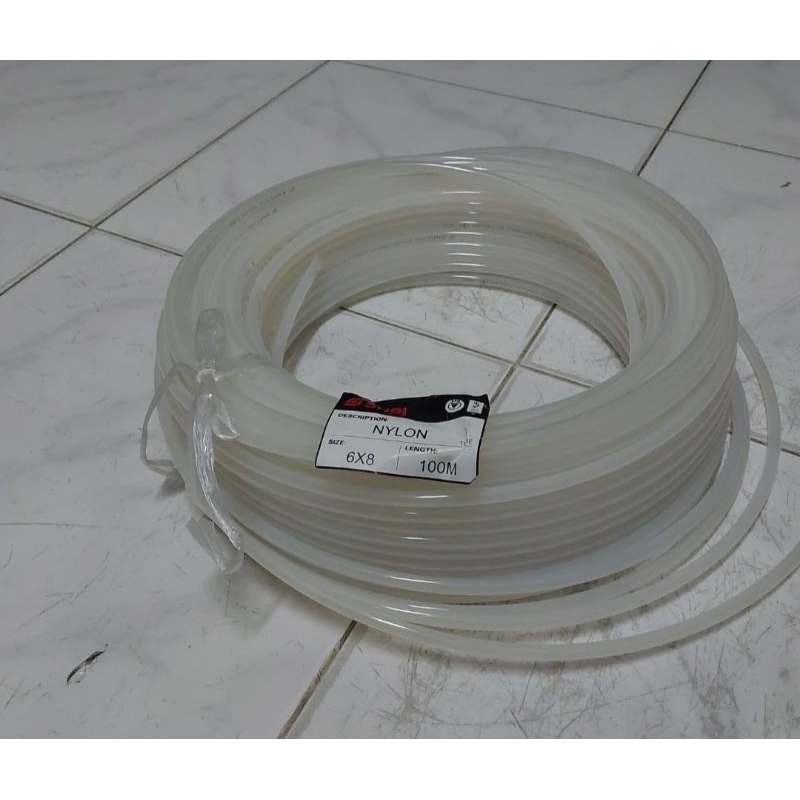Jual Selang Nilon ID 6 mm x OD 8 mm Nylon Hose Kompresor Angin | Shopee Indonesia