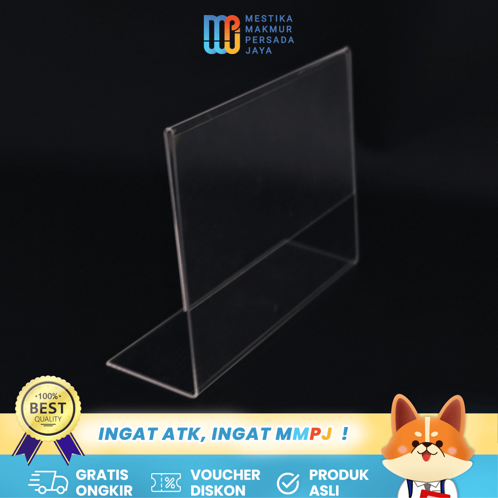Jual Display Akrilik L-Shape Horizontal - Tempat Menu dan Informasi ...