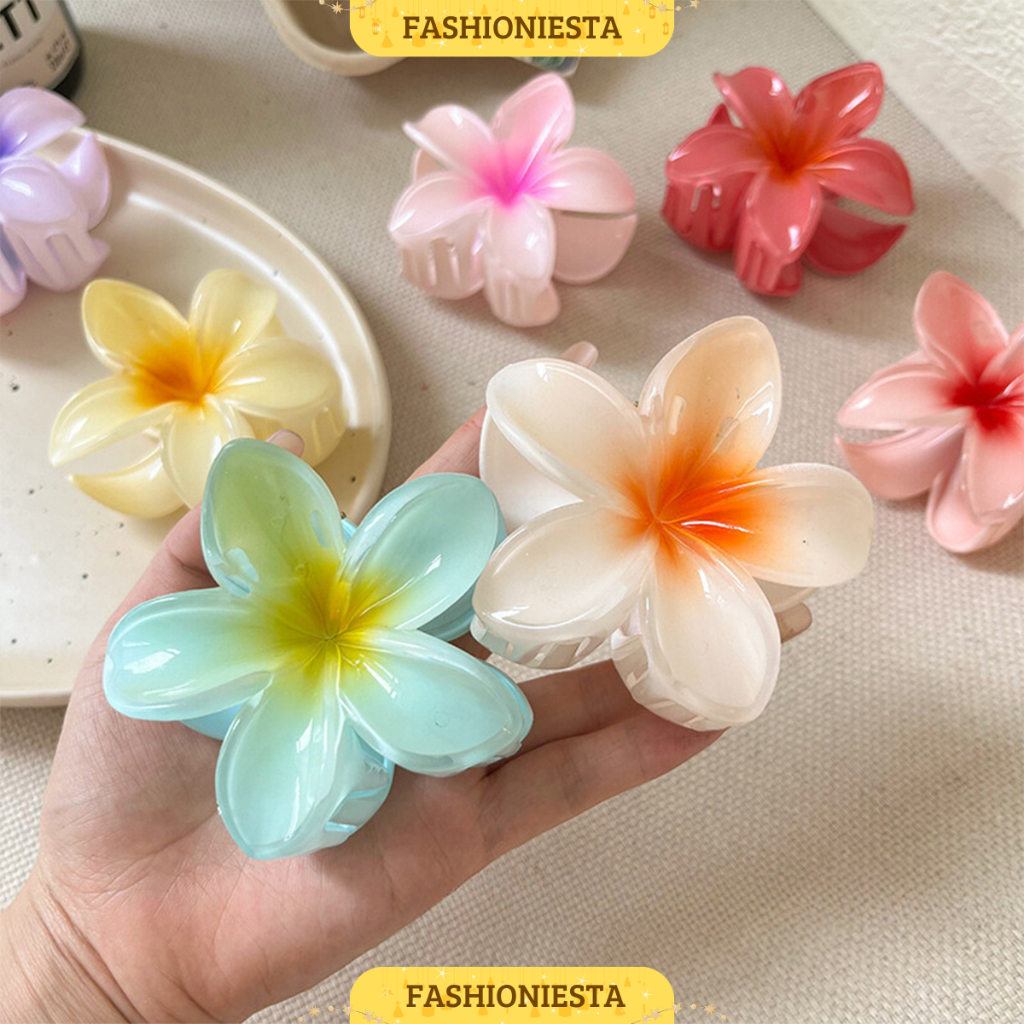 Jual Jedai Jepitan Rambut Bunga Kamboja 8cm Summer Vibe Aksesoris ...