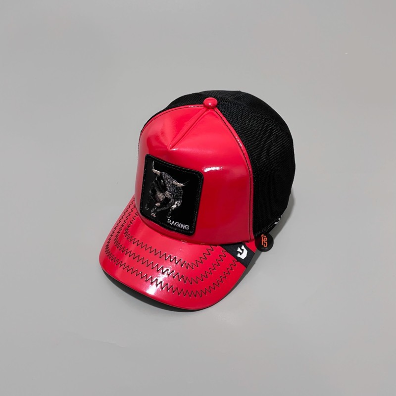 Jual TOPI ORIGINAL GOORIN BROS TRUCKER PATENT LEATHER RAGING RED BLACK ...