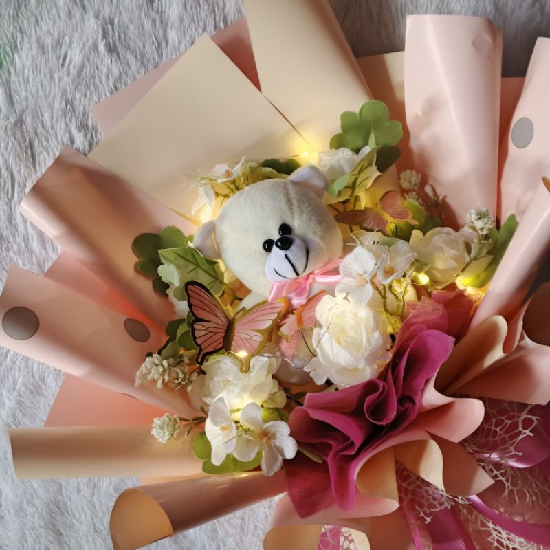 Jual Buket bunga boneka LED besar ( free kardus ) | Shopee Indonesia