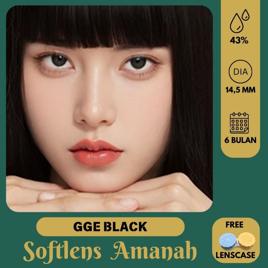 Jual Softlens GGE BLACK 14,5MM / Softlens Amanah / Softlen / Soflen ...
