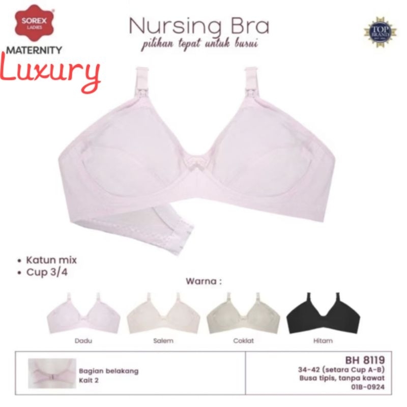 Jual Sorex Nursing Bra Sorex 8119 Bra Menyusui Busa Tipis tanpa Kawat ...