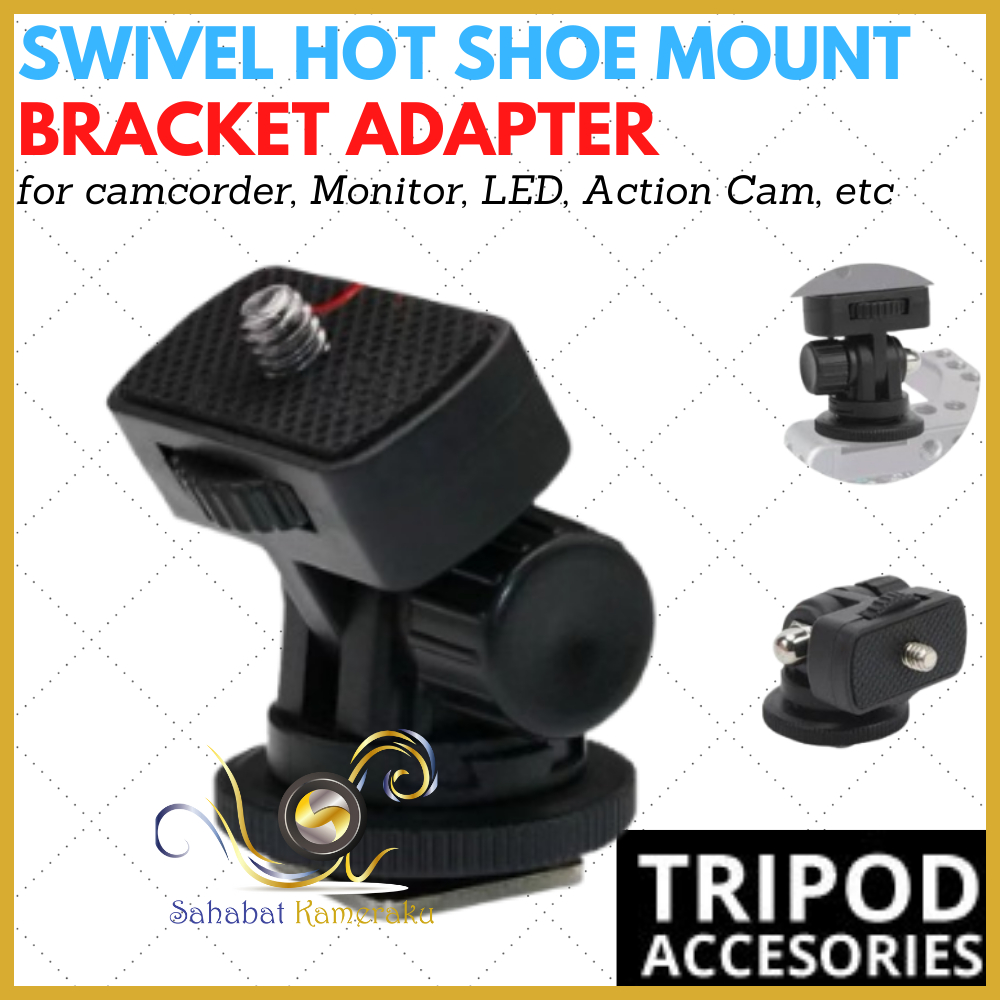 Jual ABS Swivel Hot Shoe Mount Bracket Adapter For Camcorder Monitor ...