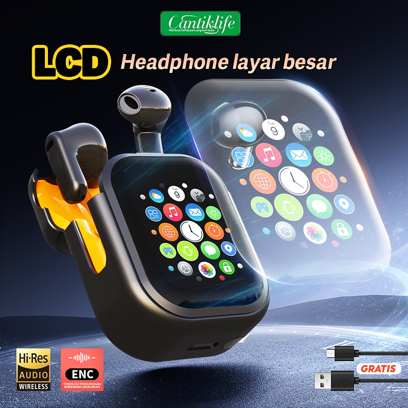 Jual 2024 Baru untuk Headset Bluetooth Sentuhan Cerdas Layar besar LED ...