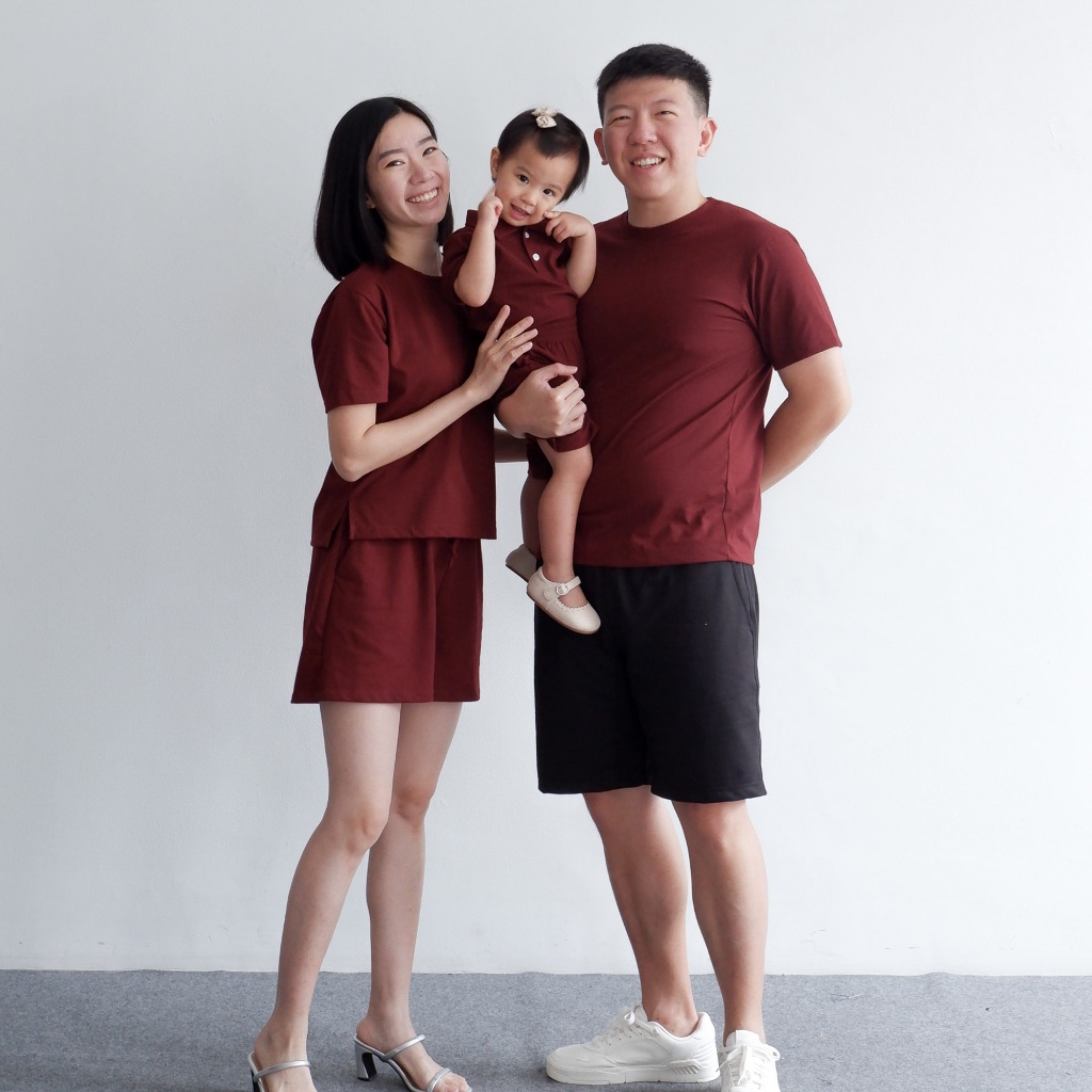 Jual Isla Oscar Family Maroon - Set Pakaian Keluarga - Baju Couple ...