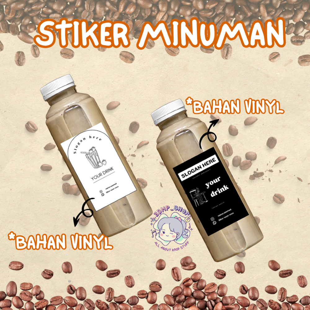 Jual STIKER TRANSPARAN VINYL LABEL KEMASAN PRODUK BRAND MINUMAN KOPI ...