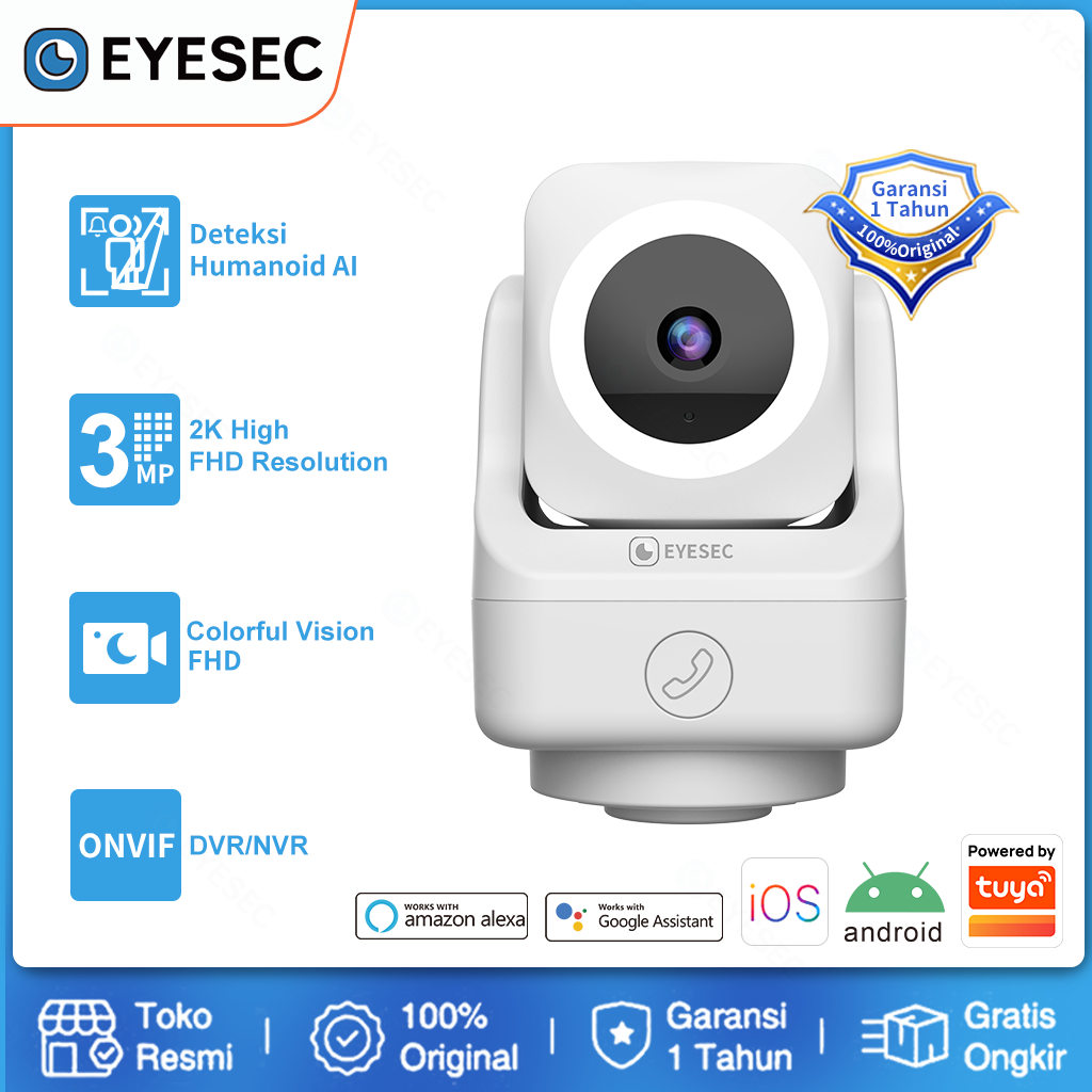 Jual EYESEC ES0P66 IP Camera CCTV FHD Smart CCTV Indoor 360°+180° AI ...