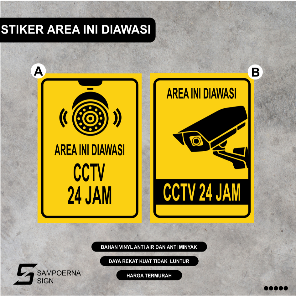 Jual Sticker CCTV / Stiker CCTV / Sticker CCTV 24 Jam / Stiker CCTV 24 ...