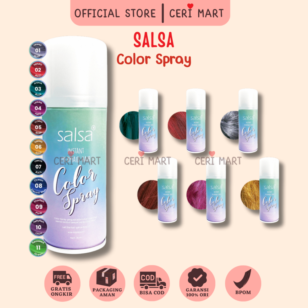 Jual SALSA Instant Mermaid Hair Color Spray Semir Rambut Temporary ...