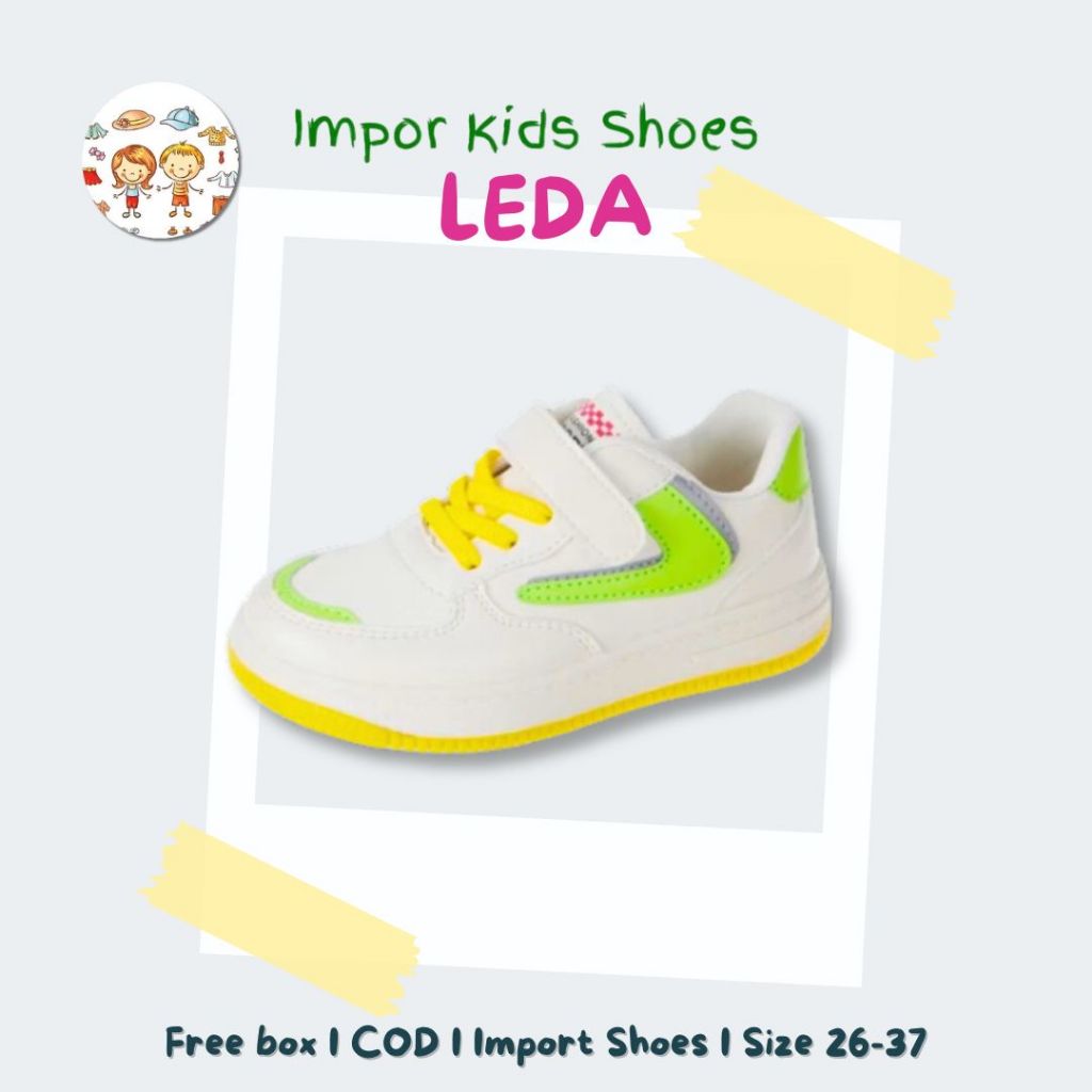 Jual Sepatu Anak LEDA Kids Sneakers Size 26-37 Usia 3-9 Tahun | Shopee ...