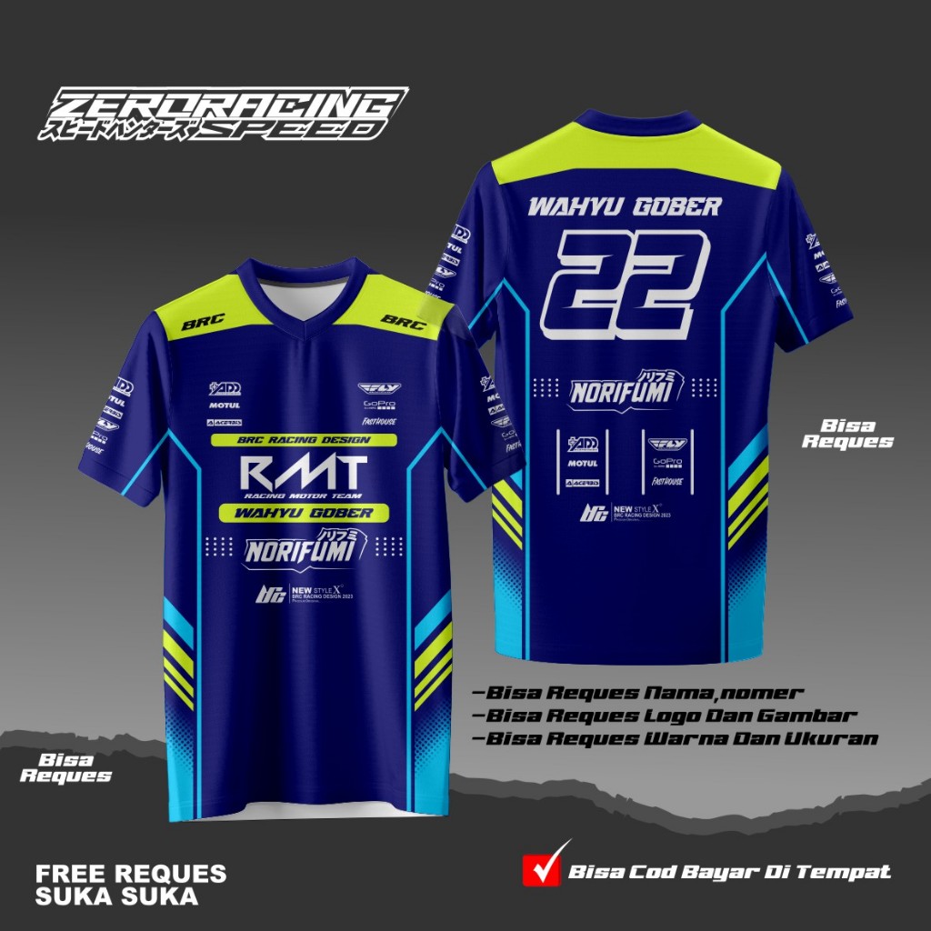 Jual Kaos Baju Jersey Racing Custom Balap Road Race GANTI NAMA NOMER ...