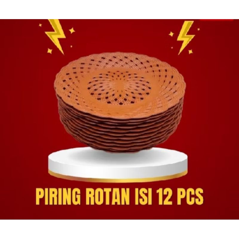 Jual PIRING ROTAN PLASTIK TEBAL / PIRING ANYAMAN PLASTIK 1 LUSIN grade ...