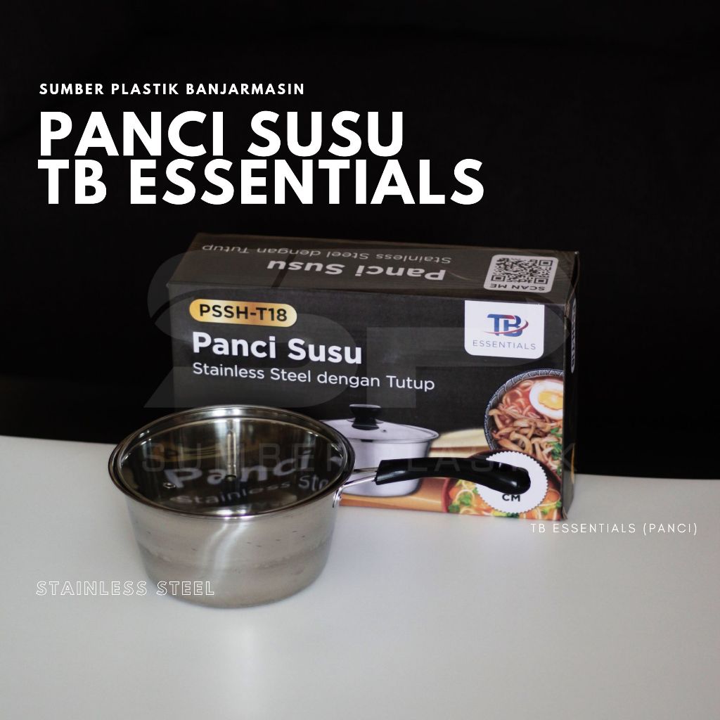 Jual TB Essentials Panci Susu Tutup Kaca PSSHT18 Stainless Steel 18 cm ...