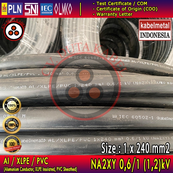 Jual Kabel NA2XY 1x240 mm2 1kV /1x240mm2/1 x 240 mm2/1 x 240 mm/1x240mm ...