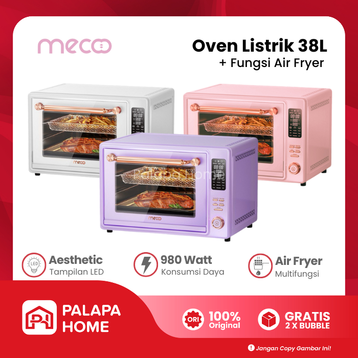 Jual Mecoo Premium Digital Smart Electric Oven 38L Fungsi Air Fryer Listrik Low Watt Aesthetic ...