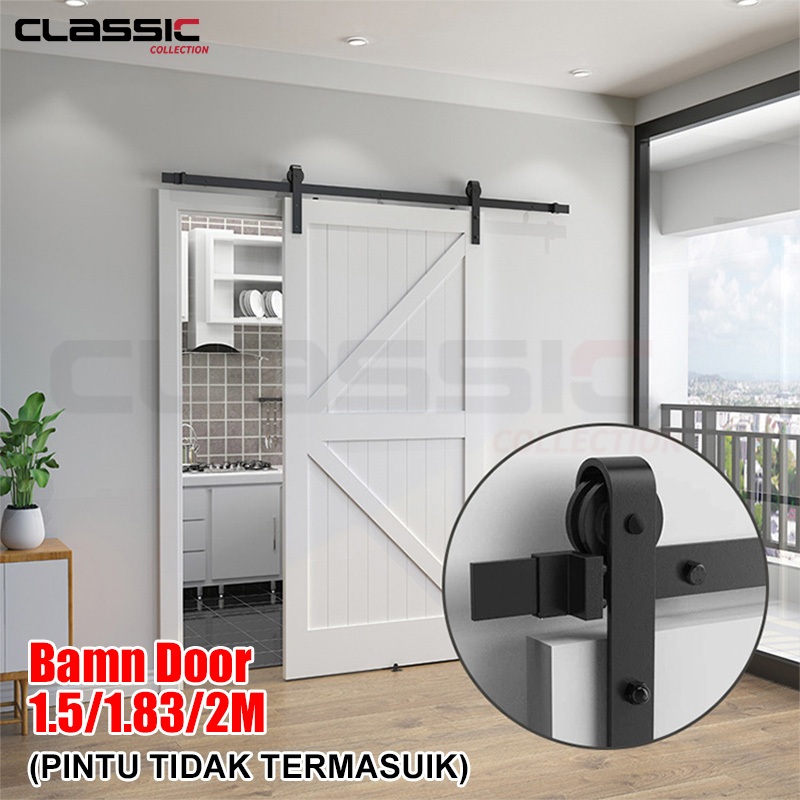 Jual 6.6ft Rel Pintu Geser Sleding Baja Karbon Bergerak Kit Katrol ...