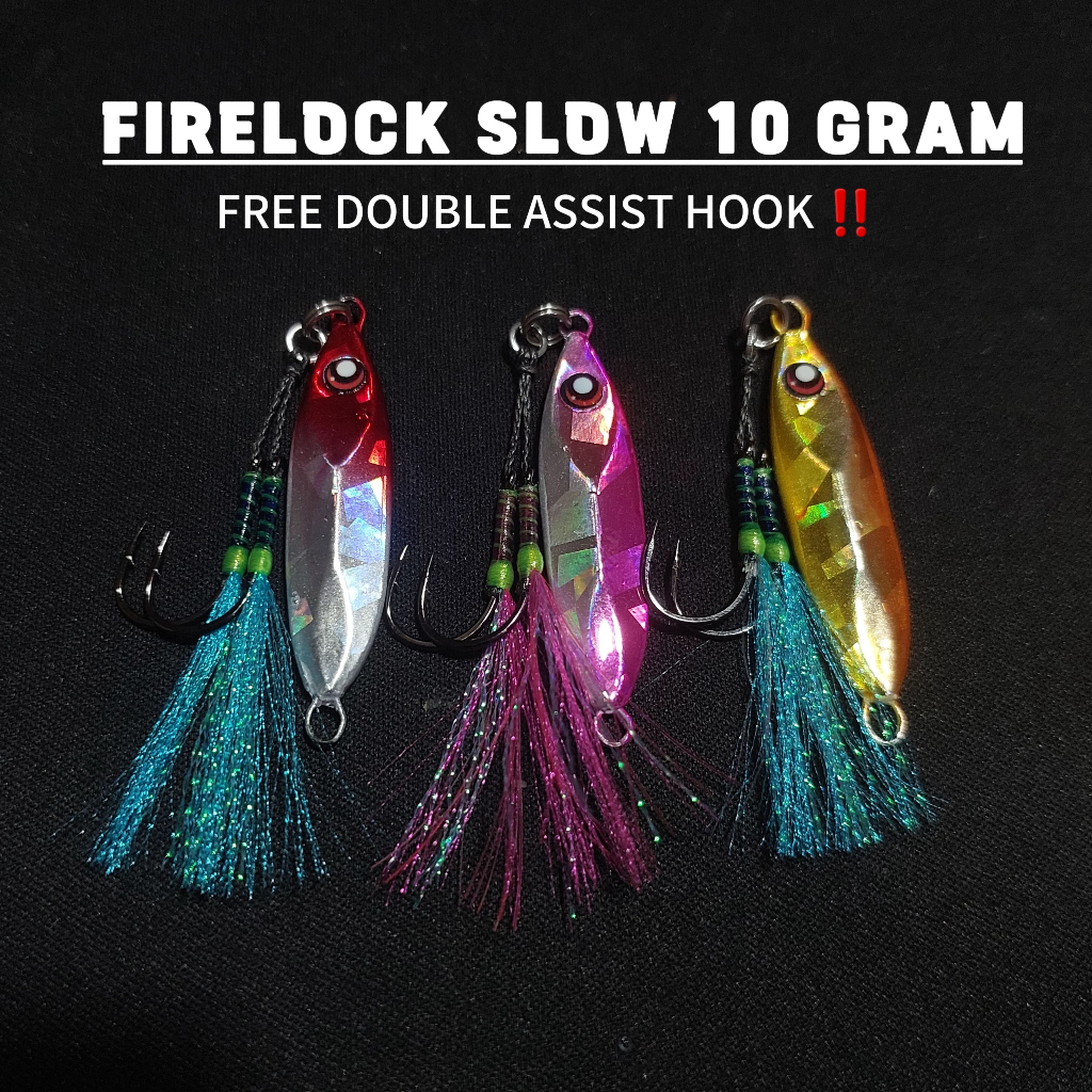 Jual Micro Jig NON GID 10 Gram Model Slow Lengkap dengan Double Assist Hook UV Wrap | Shopee ...