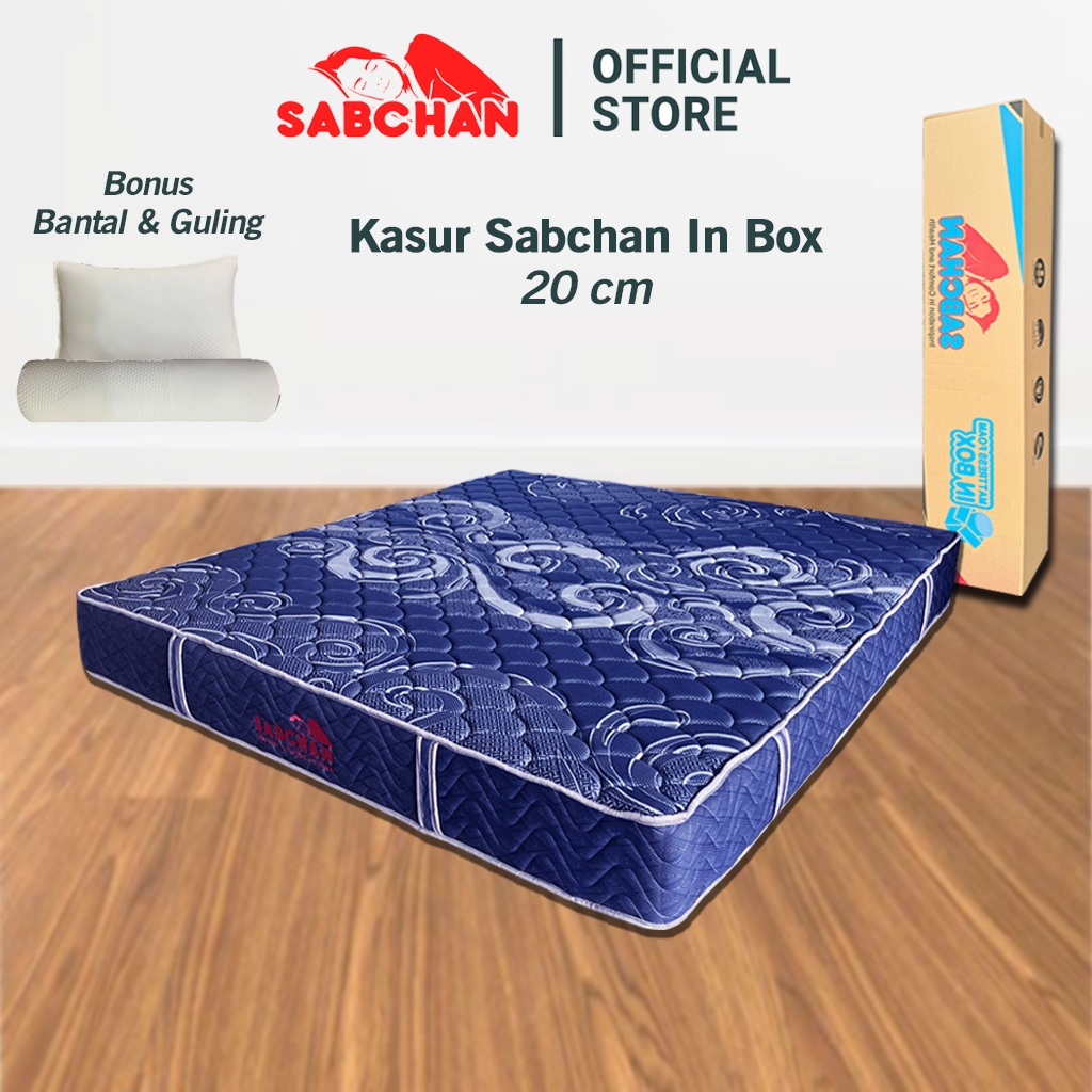 Jual Sabchan Blue Kasur In Box Tebal 20 cm Matras Full Busa Quilting ...