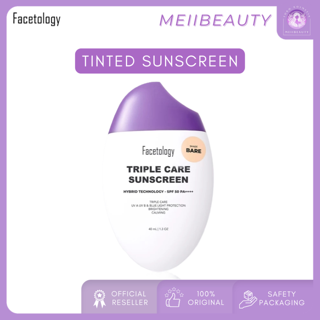 Jual Facetology Triple Care Sunscreen Tinted SPF 50 PA++++ 40ML ...