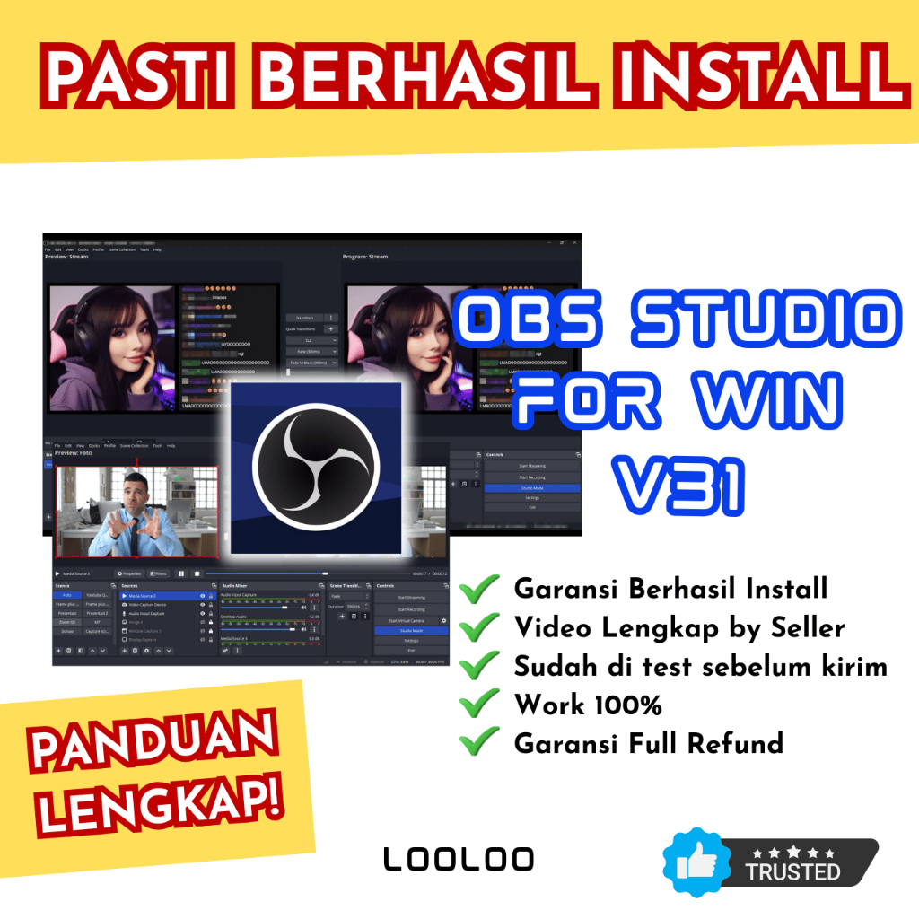 Jual OBS Studio Versi 30 PALING BARU Full Version Aplikasi Perekam ...