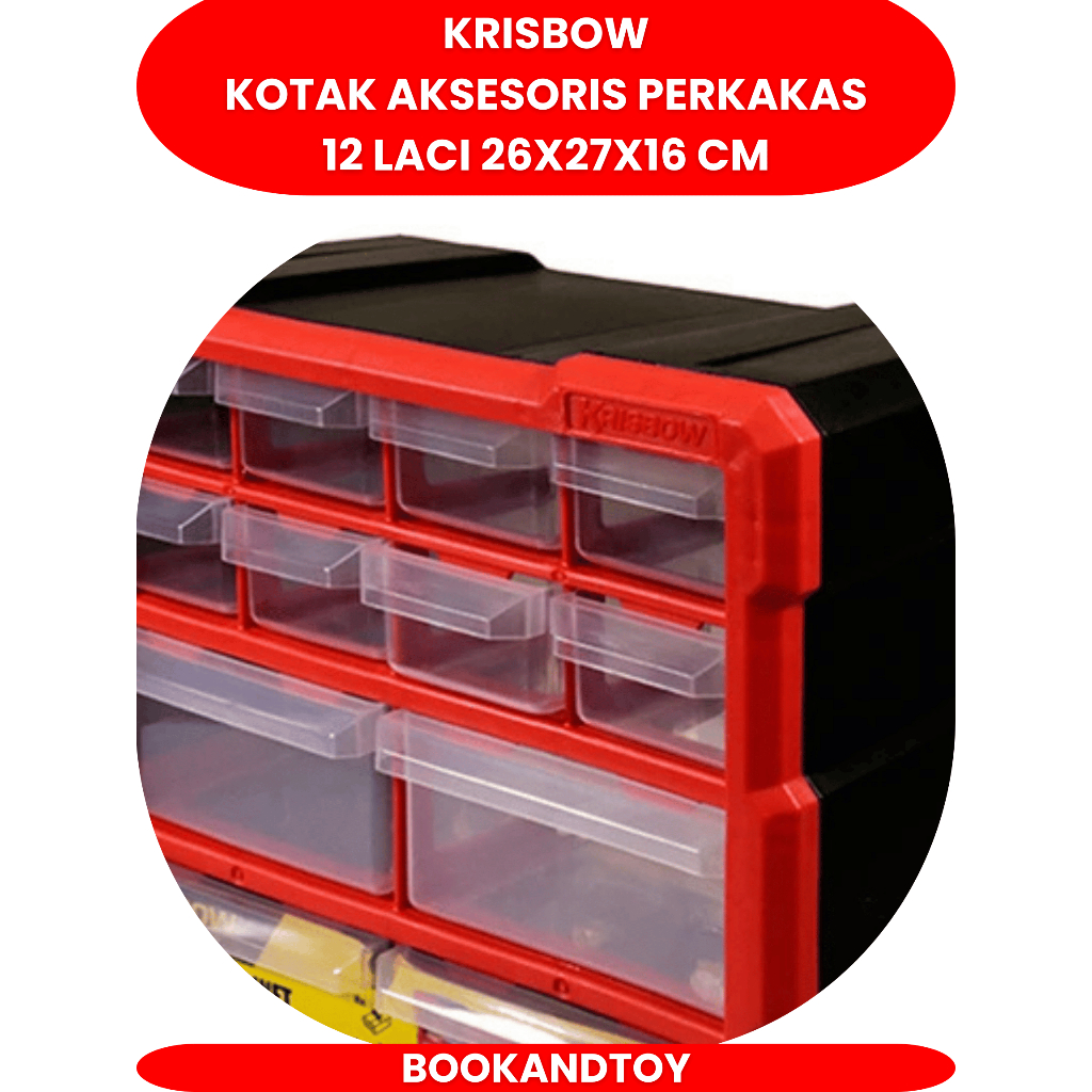 Jual Krisbow Kotak Aksesoris Perkakas 12 Laci 26x27x16 Cm Tool Box Tool ...