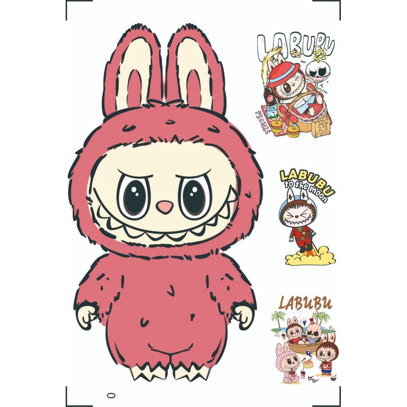 Jual Sticker Dinding Labubu vinyl white waterproof size 30 - 50 cm ...