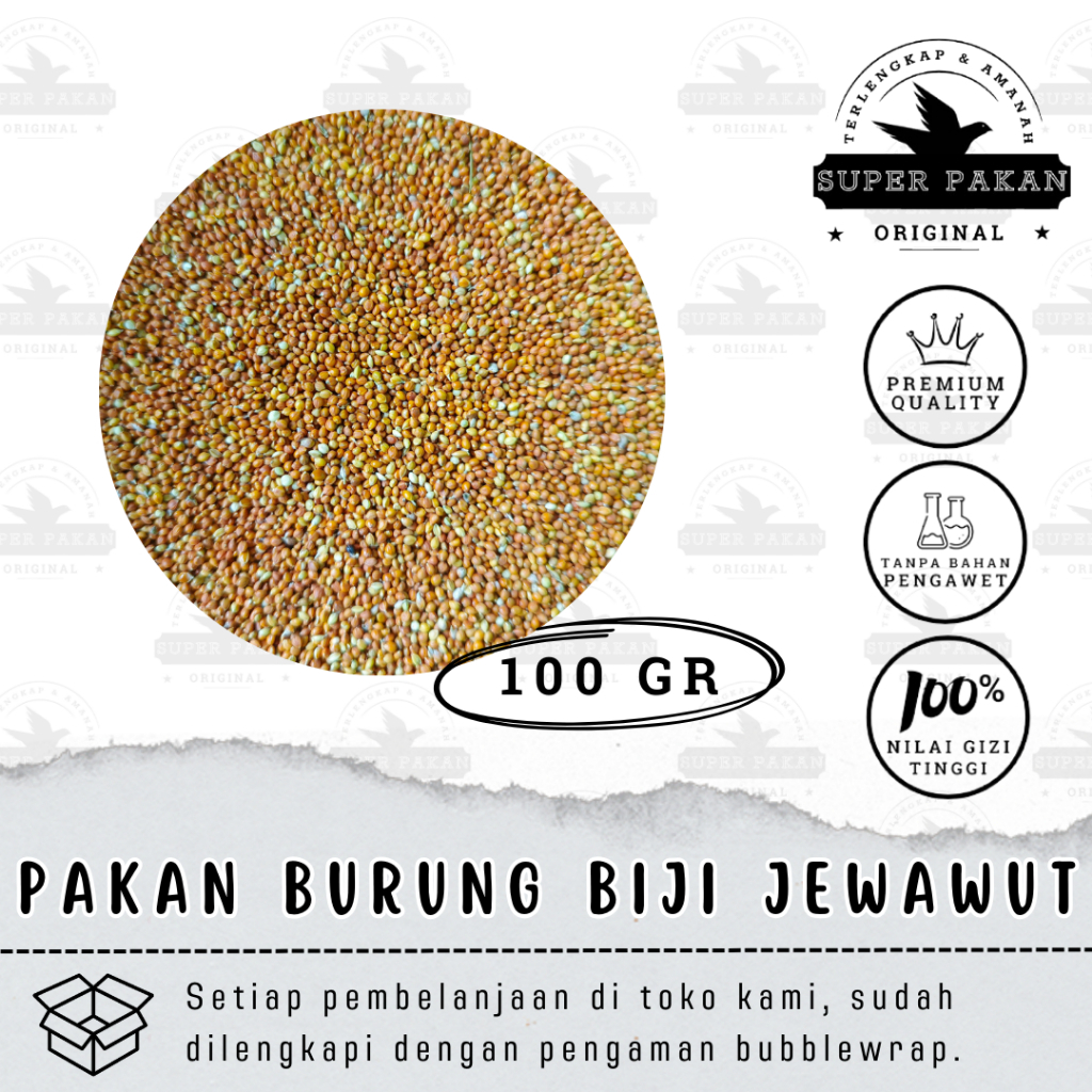 Jual Pakan Burung Biji Jewawut 100 Gram Biji Kunyit Grade A Premium For ...