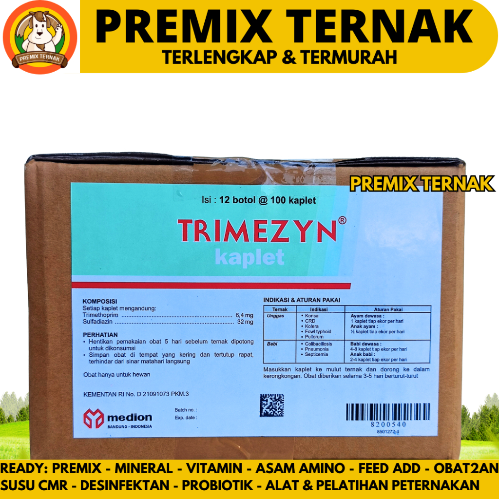 Jual TRIMEZYN K KAPLET 100 KAPSUL 1 DUS (12 Botol) - Obat Snot Ngorok ...
