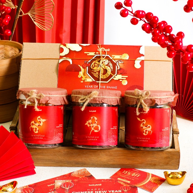 Jual Hampers Imlek / CNY Hampers / Parcel Imlek - Oatmeal Cookies 3 Jar ...