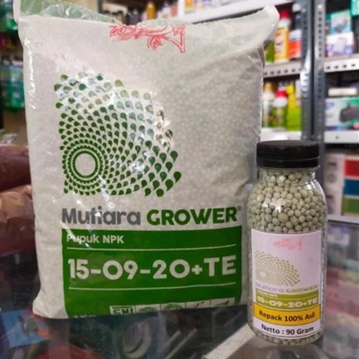 Jual Pupuk NPK Mutiara Grower 15-09-20+TE Hijau Kemasan 100 GR Pupuk ...