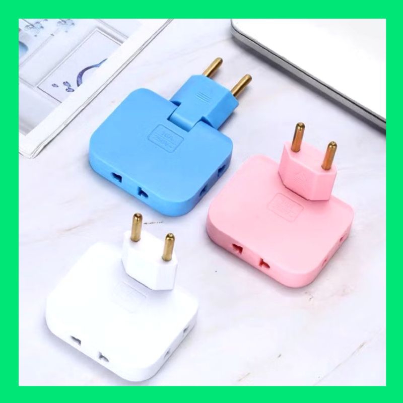 Jual power socket 3in1 folding socket converter us ke eu sambungan ...