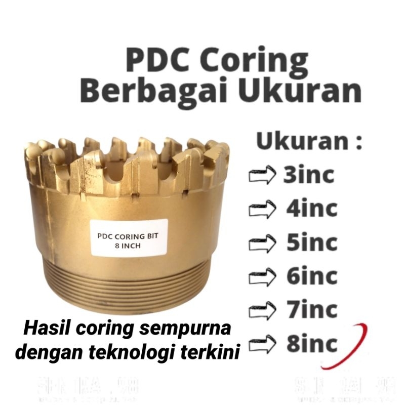 Jual Mata Bor Sumur Air PDC Coring 3–8 Inch, Tahan Batuan Keras, Cocok ...