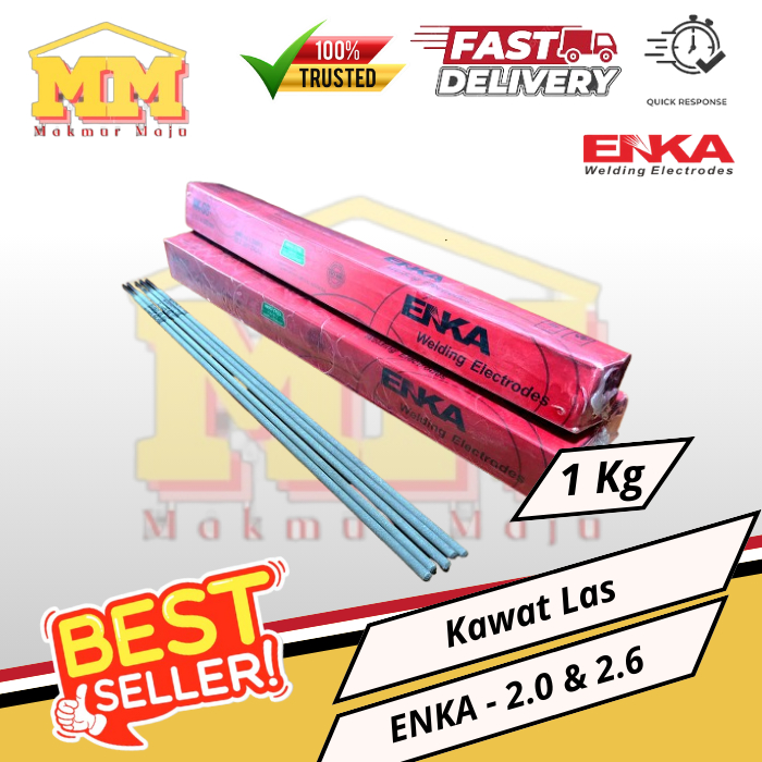 Jual Kawat Las NK 68 ENKA 2,0 mm dan 2,6 mm 1 Kg | Shopee Indonesia