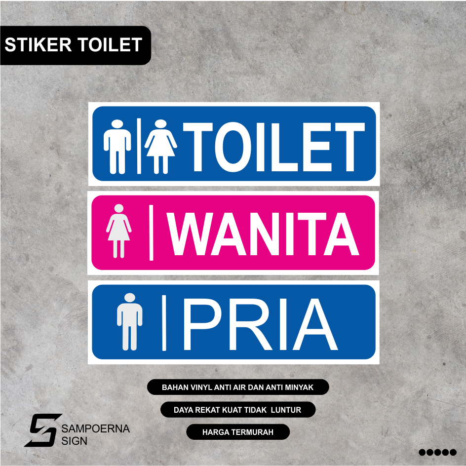 Jual Sign Sticker Label Toilet / Stiker toilet pria / stiker toilet ...