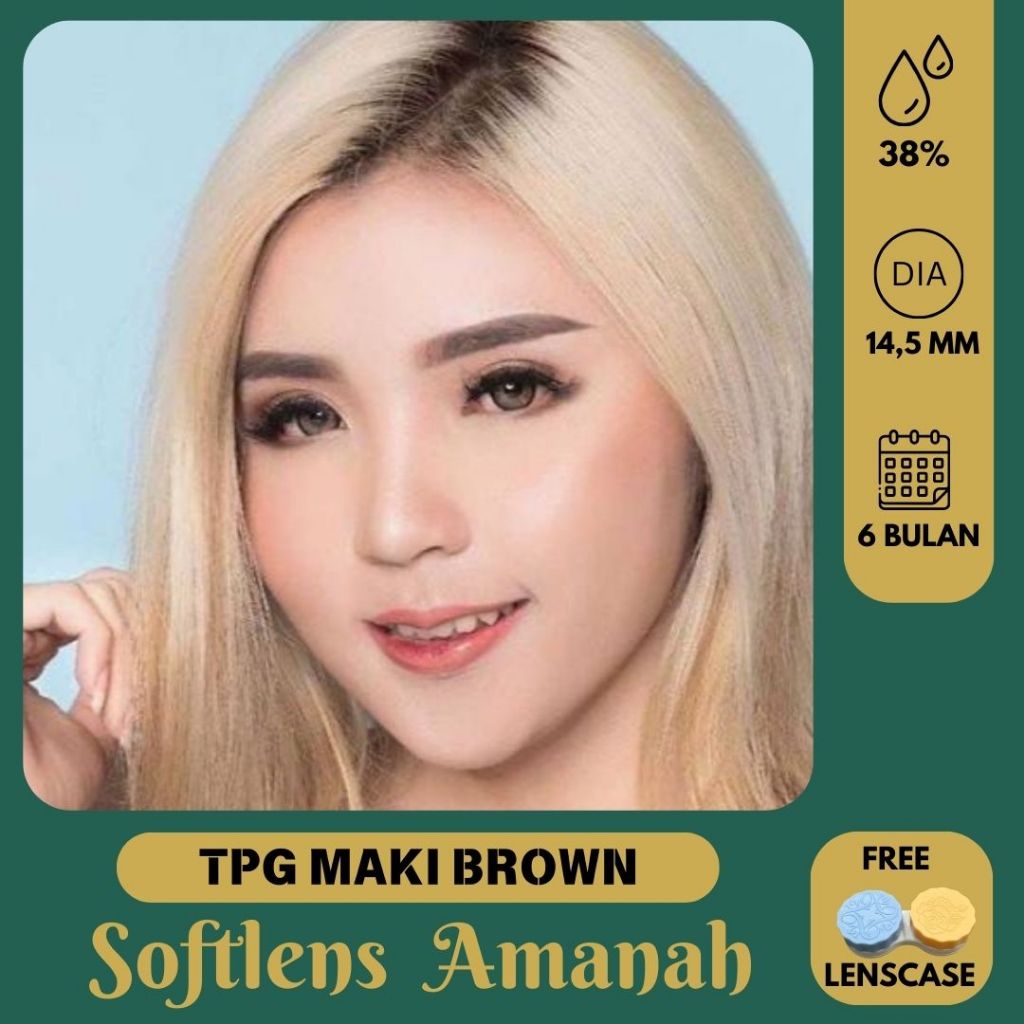 Jual Softlens TPG MAKI BROWN 14,5MM / Softlens Amanah / Softlen ...