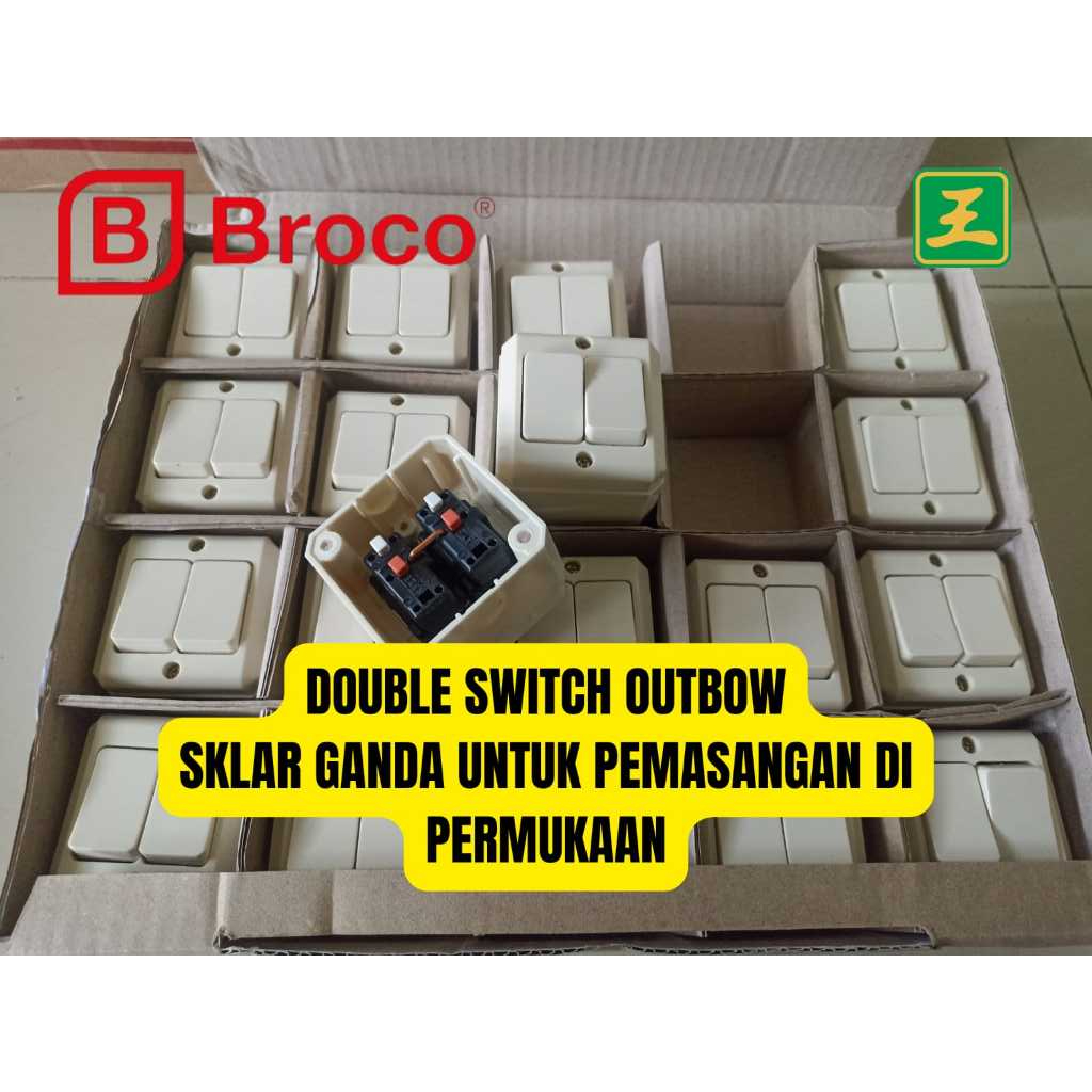 Jual BROCO DOUBLE SWITCH OUTBOW (SAKLAR GANDA UNTUK PEMASANGAN DI ...