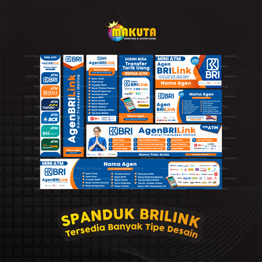 Jual Spanduk Atribut Wajib Agen Brilink | Banner Agen Bank BRI Link ...