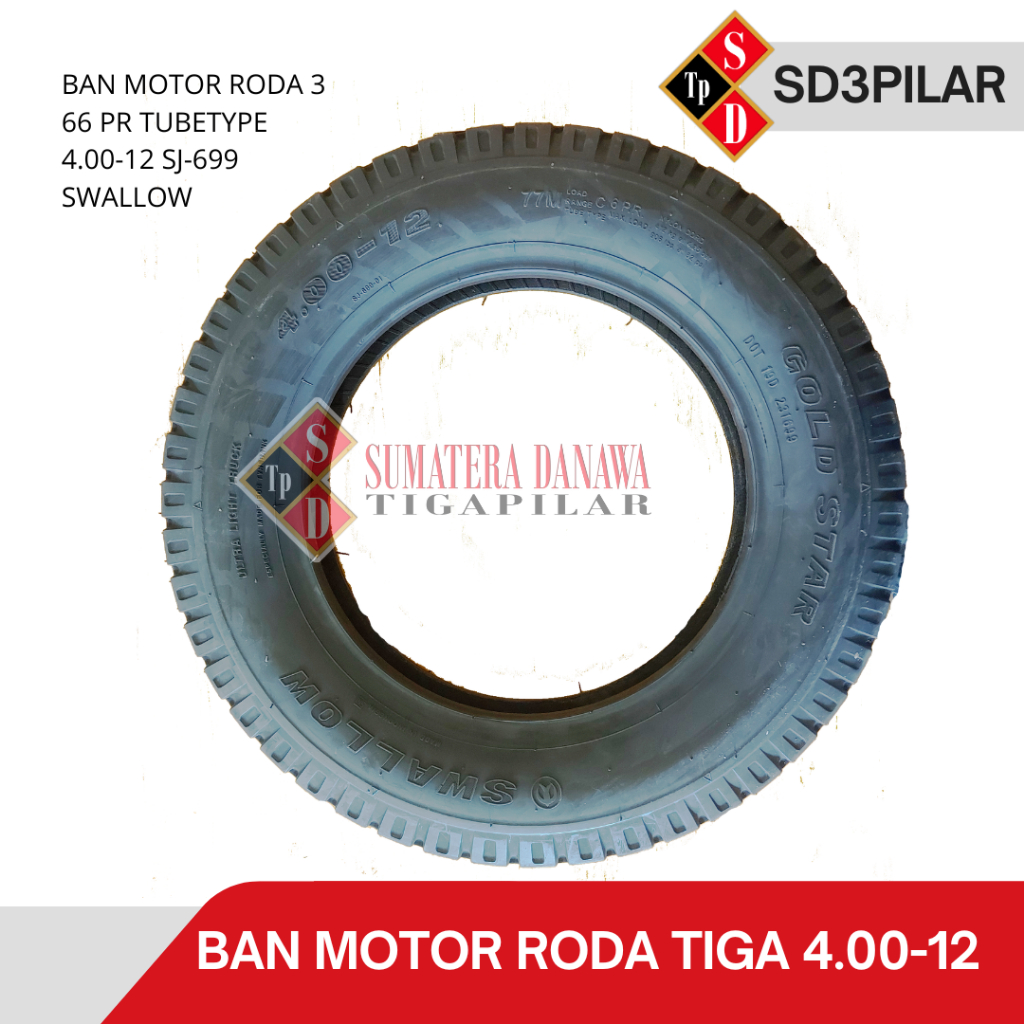 Jual Ban Motor Roda Tiga Viar, Tosa 3 4.00-12 SJ-699 Swallow | Shopee ...