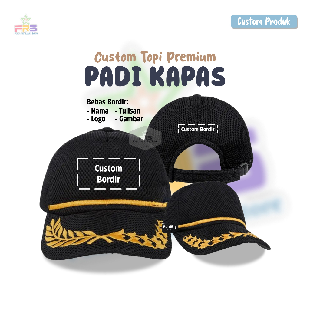 Jual Topi Padi Kapas Custom Cocok Untuk Organisasi ASN, PNS, Lembaga ...