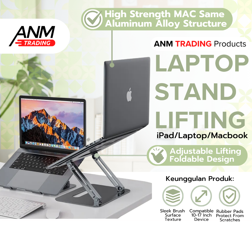 Jual Stand Laptop Aluminium Portable Foldable Dudukan / Meja Laptop ...