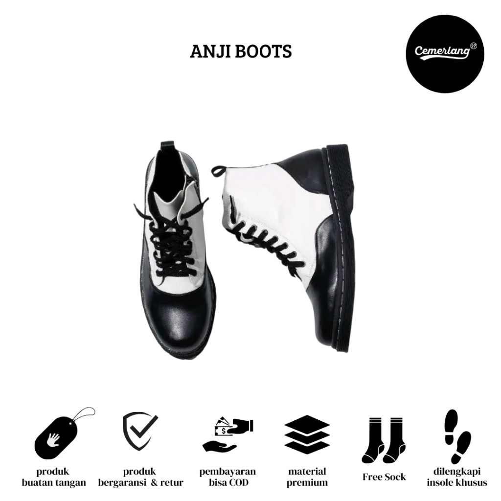 Jual Cemerlang27 Anji Boot Sepatu Pria High Boots | Sepatu Docmart ...