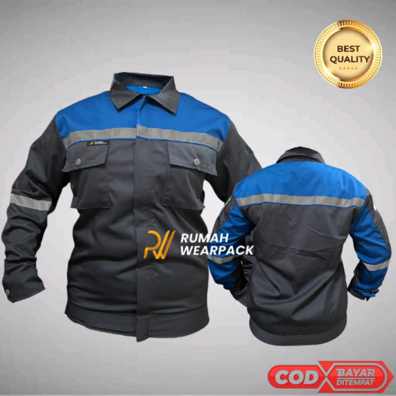 Jual Baju Kerja/ Wearpack Proyek/ Seragam Kerja Atasan Warna Abu Tua ...