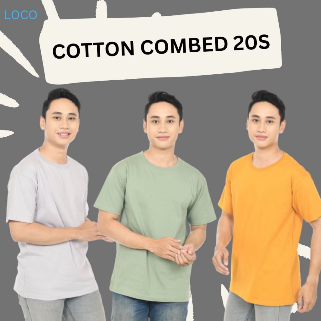 Jual LOCO - KAOS POLOS 100% COTTON COMBED 20S PREMIUM - S-XXL | KATUN ...