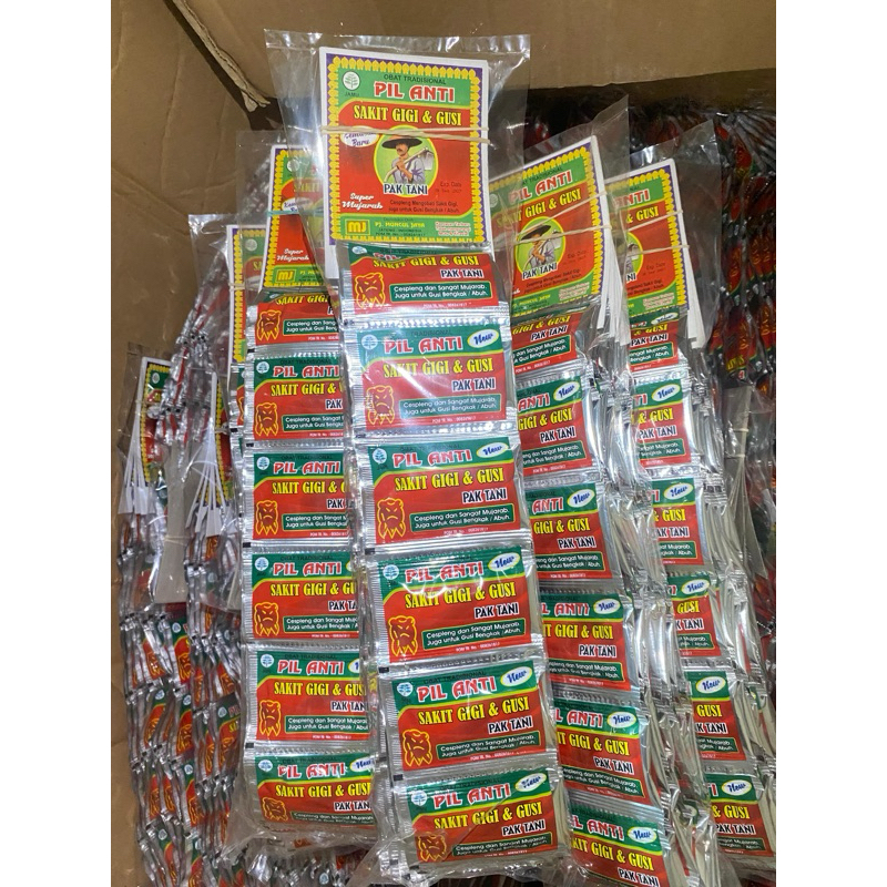 Jual pil anti sakit gigi dan gusi MERAH ( 1 Slop isi 5 hanger ) | Shopee Indonesia