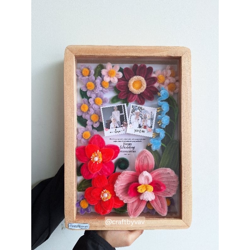 Jual Pop Up Frame/Pigura 3D Bunga Pipe Cleaner/Kawat Bulu (Hadiah ...